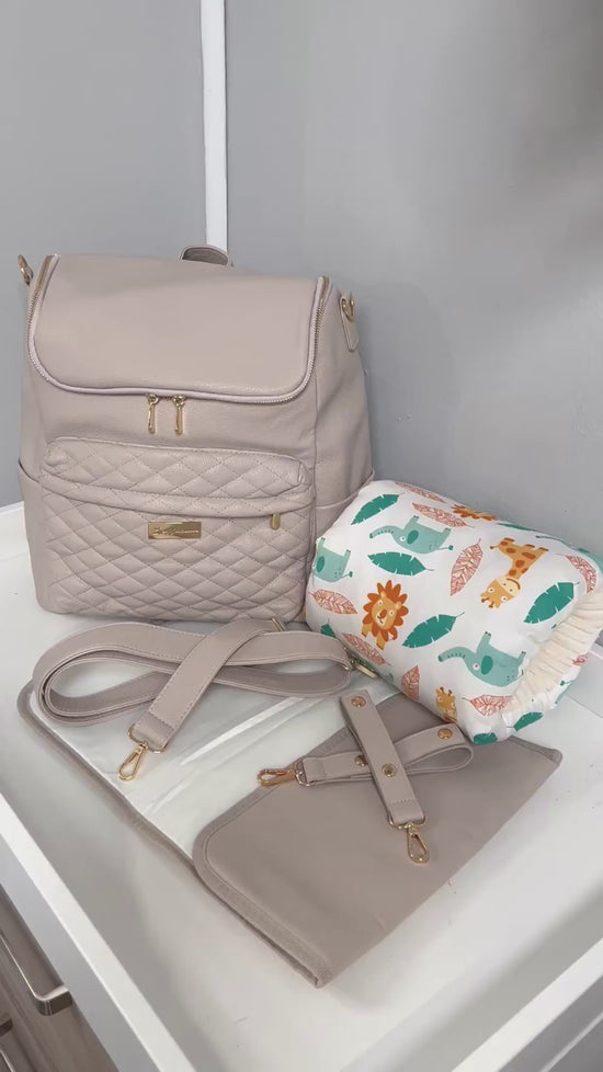 Deluxe Faux Leather Baby Diaper Bag | Multi-functional & Stylish ...